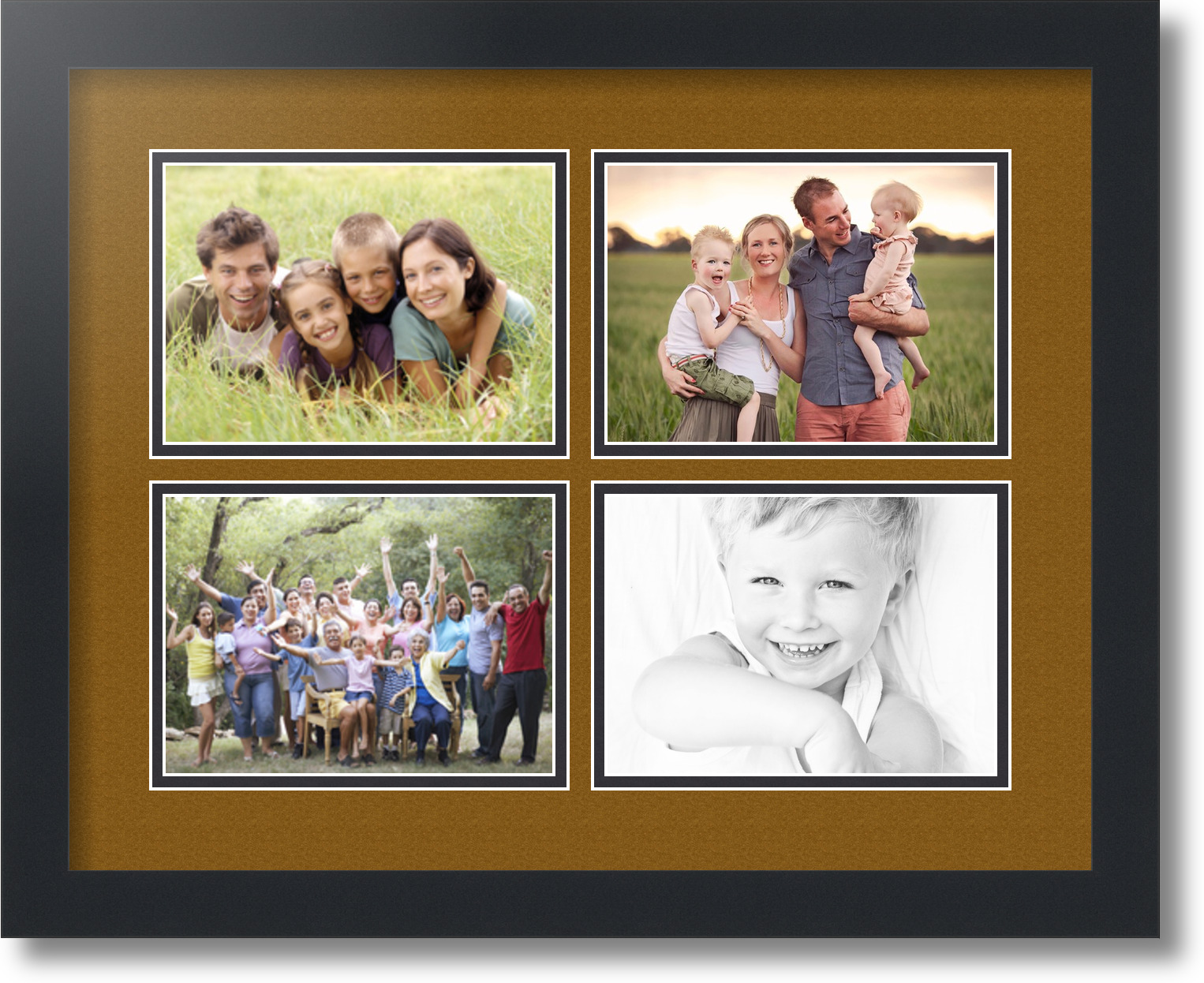 ArtToFrames Collage Mat Picture Photo Frame - 4 5x7" Openings in Satin ...